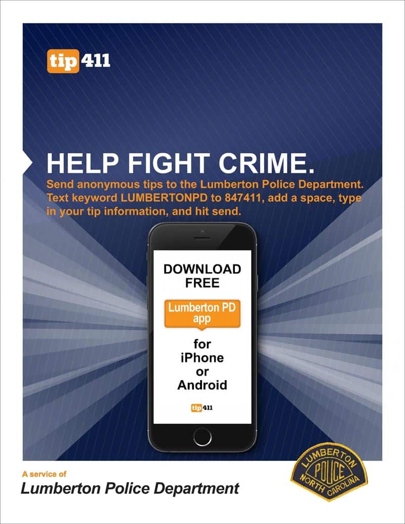 Lumberton Police Department Unveils New Anonymous Tip Tool, Powered by tip411 - tip411