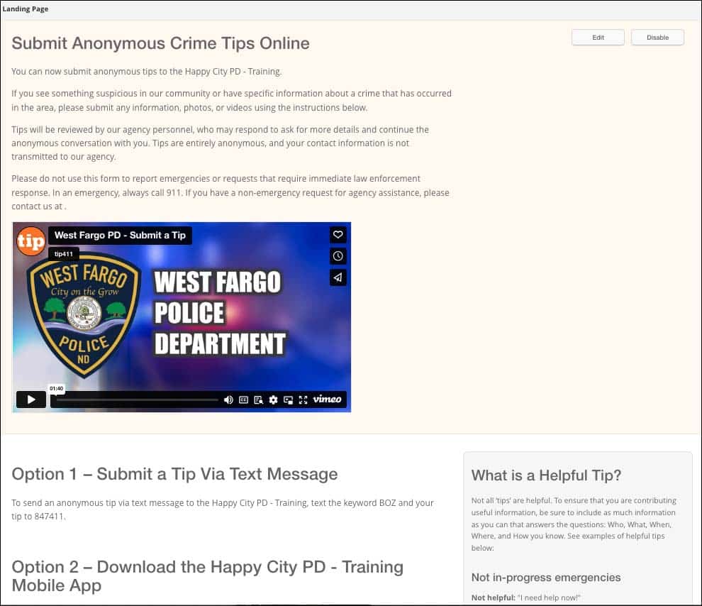 tip411 Landing Page - tip411